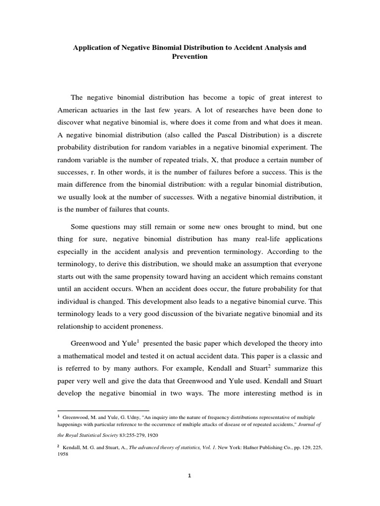 Application Of Negative Binomial Distribution PDF Probability