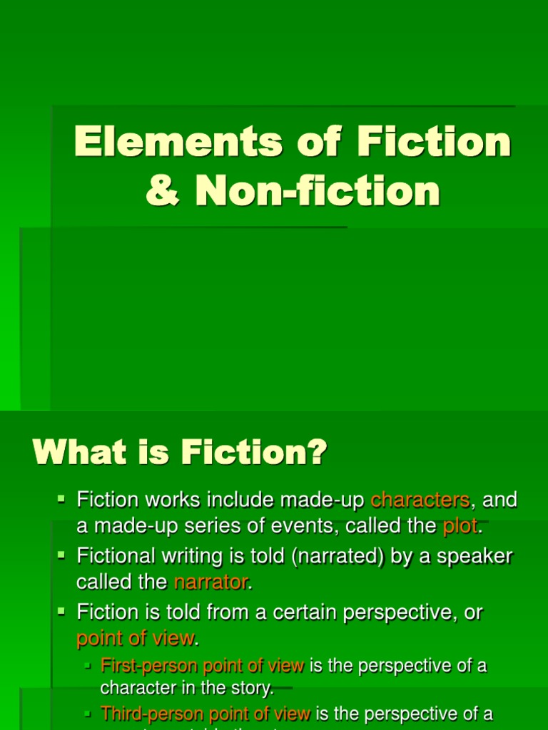 Elements of Fiction Non-Fiction | PDF