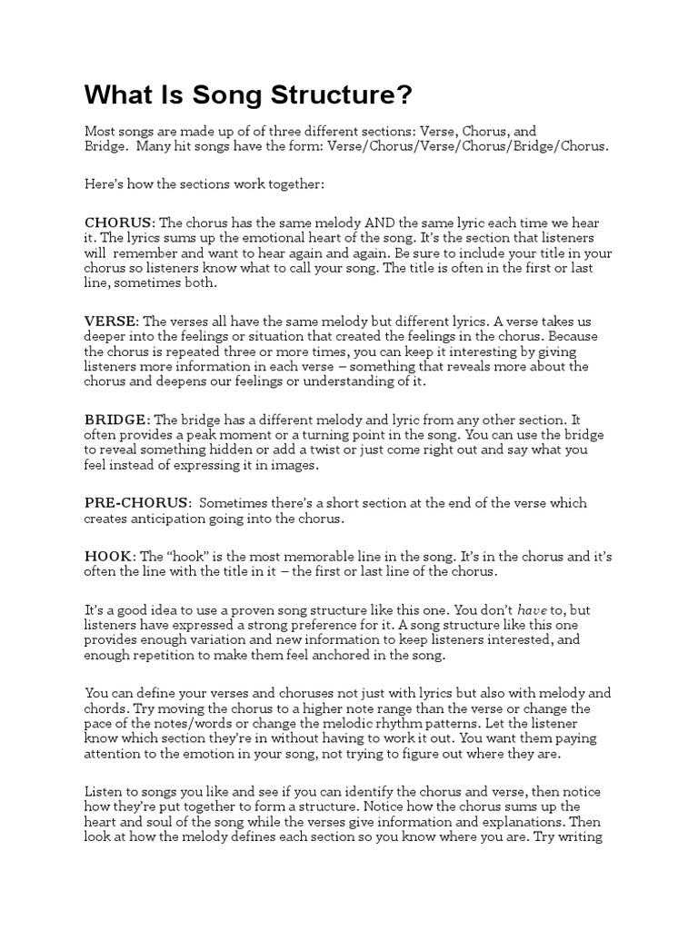 What Is Song Structure | PDF | Song Structure | Musical Compositions