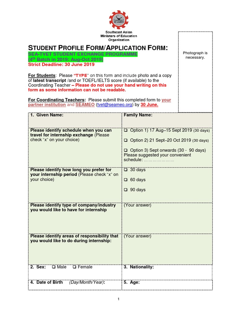 Form2 - 4B Student Profile (DL30June) | PDF | Learning | Communication