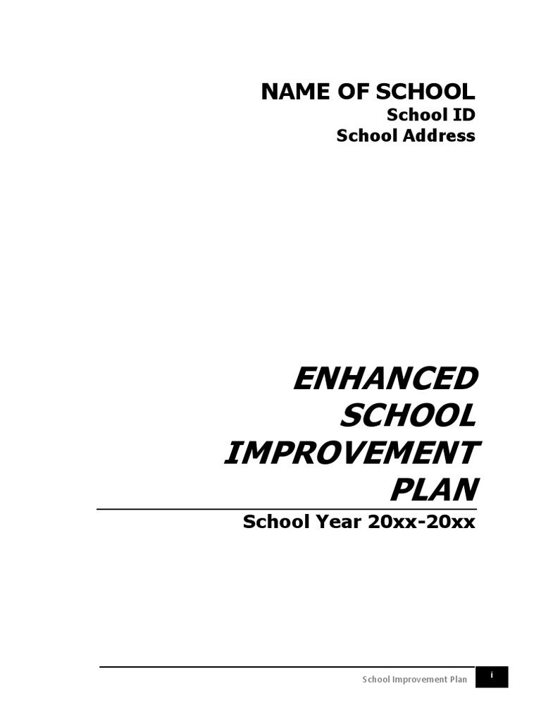 Enhanced School Improvement Plan | PDF | Learning | Cognition