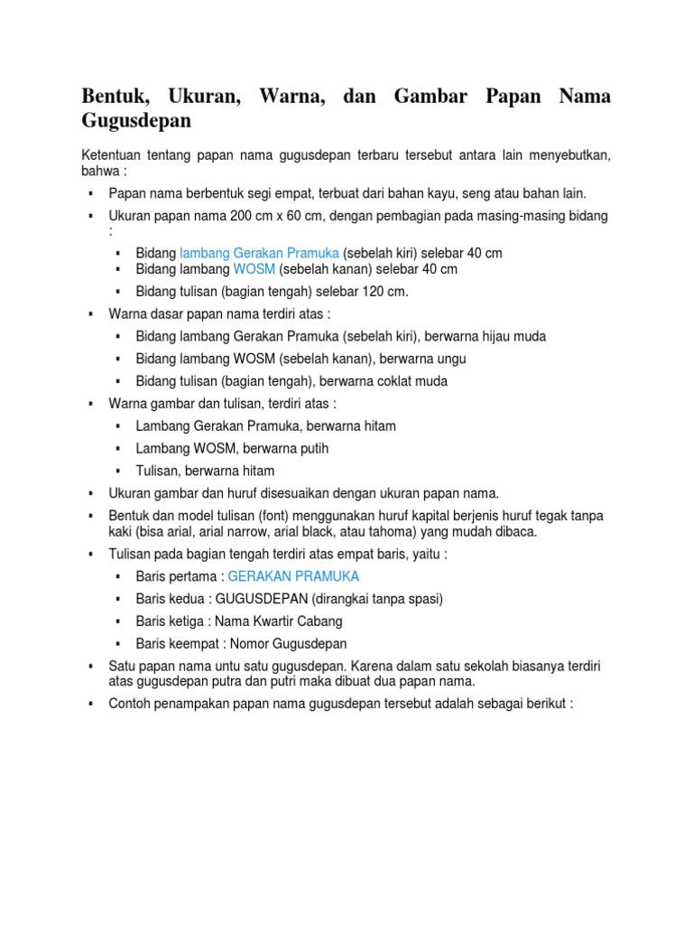 Bentuk PAPAN GUDEP | PDF