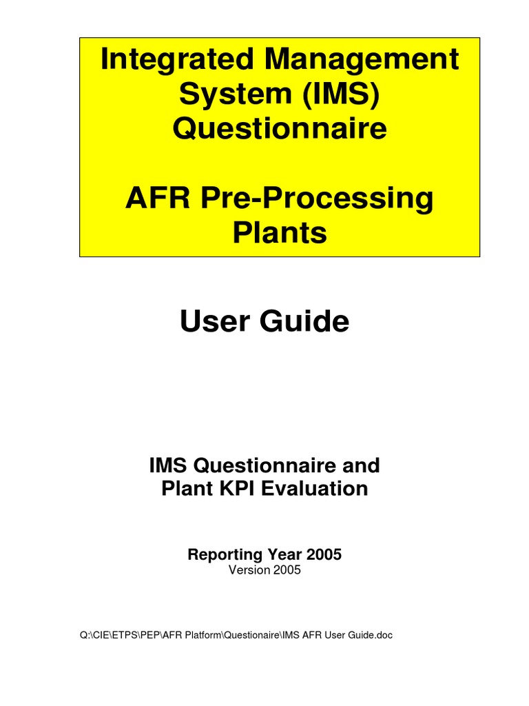 Ims Afr User Guide | PDF | Spreadsheet | Microsoft Excel