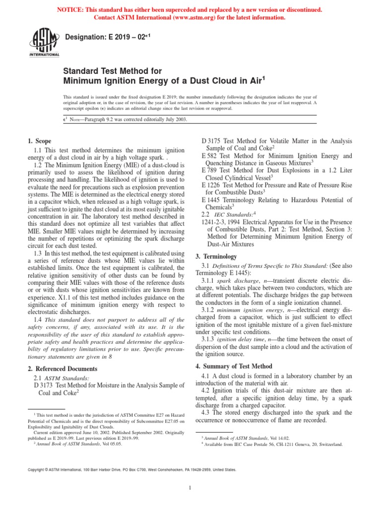 Minimum Ignition Energy Wood Dust at Tanya Farris blog