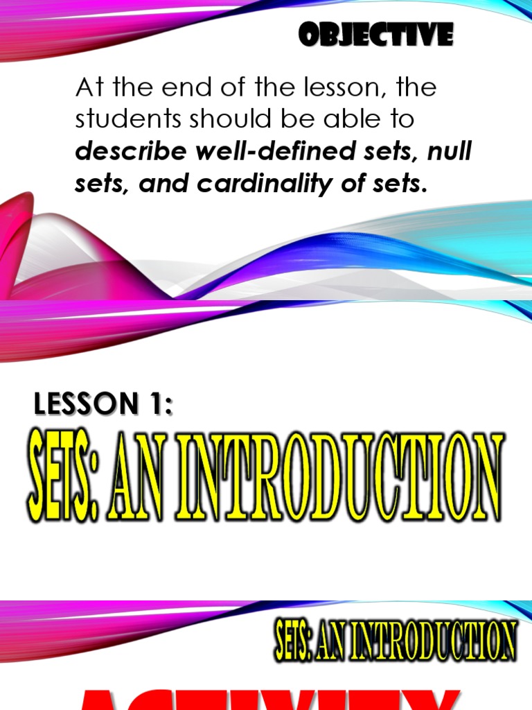 Lesson 1 Sets An Introduction | PDF | Set (Mathematics) | Planets In ...