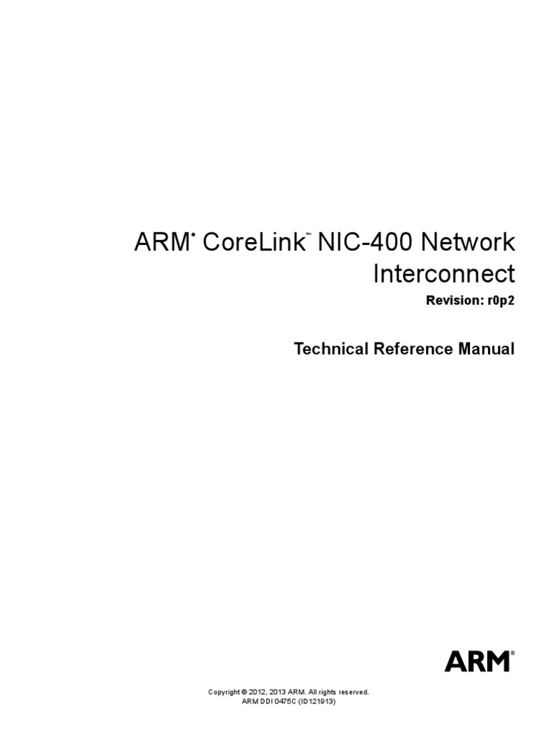 DDI0475C Corelink Nic400 Network Interconnect r0p2 TRM | PDF | Routing | Quality Of Service