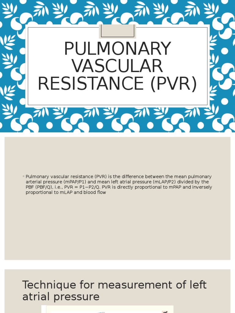Pulmonary Vascular Resistance (PVR) | PDF | Hypoxia (Medical) | Blood ...