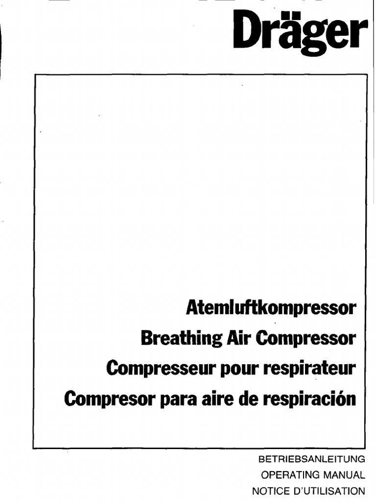 Dräger Compressor 1 - User Manual (En, De) | PDF