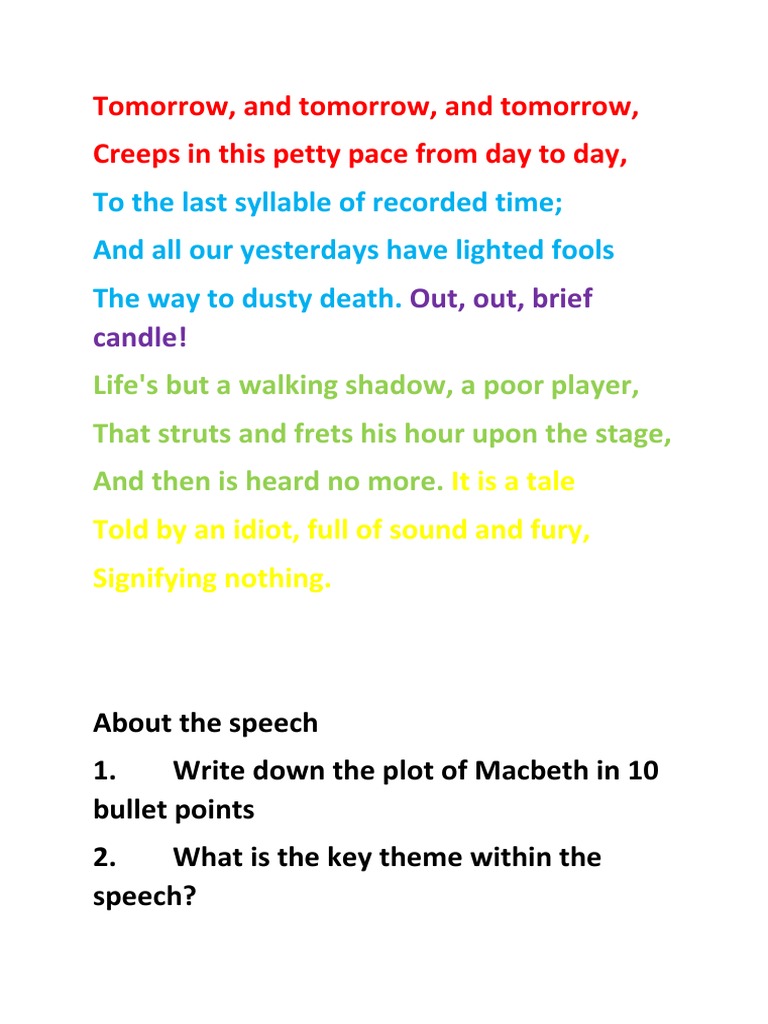 To The Last Syllable of Recorded Time and All Our Yesterdays Have ...