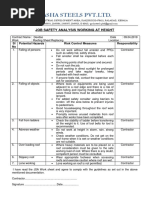 JSA For Cutting, Grinding and Welding | PDF | Welding | Construction