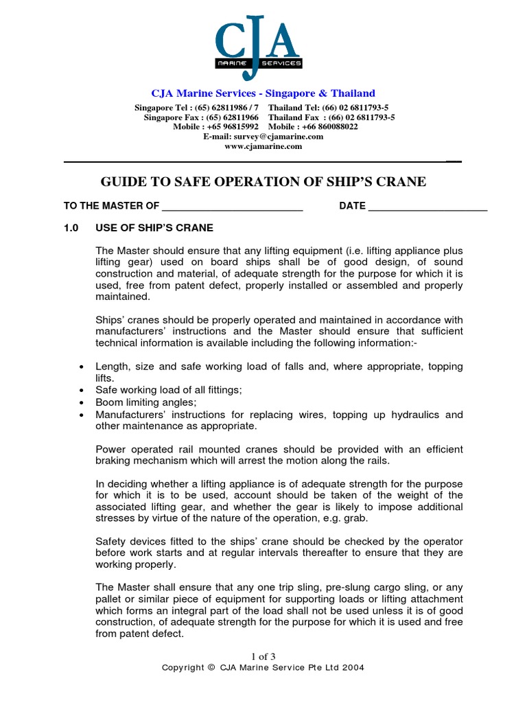 Master Guide To Ship Crane Operation | PDF | Business