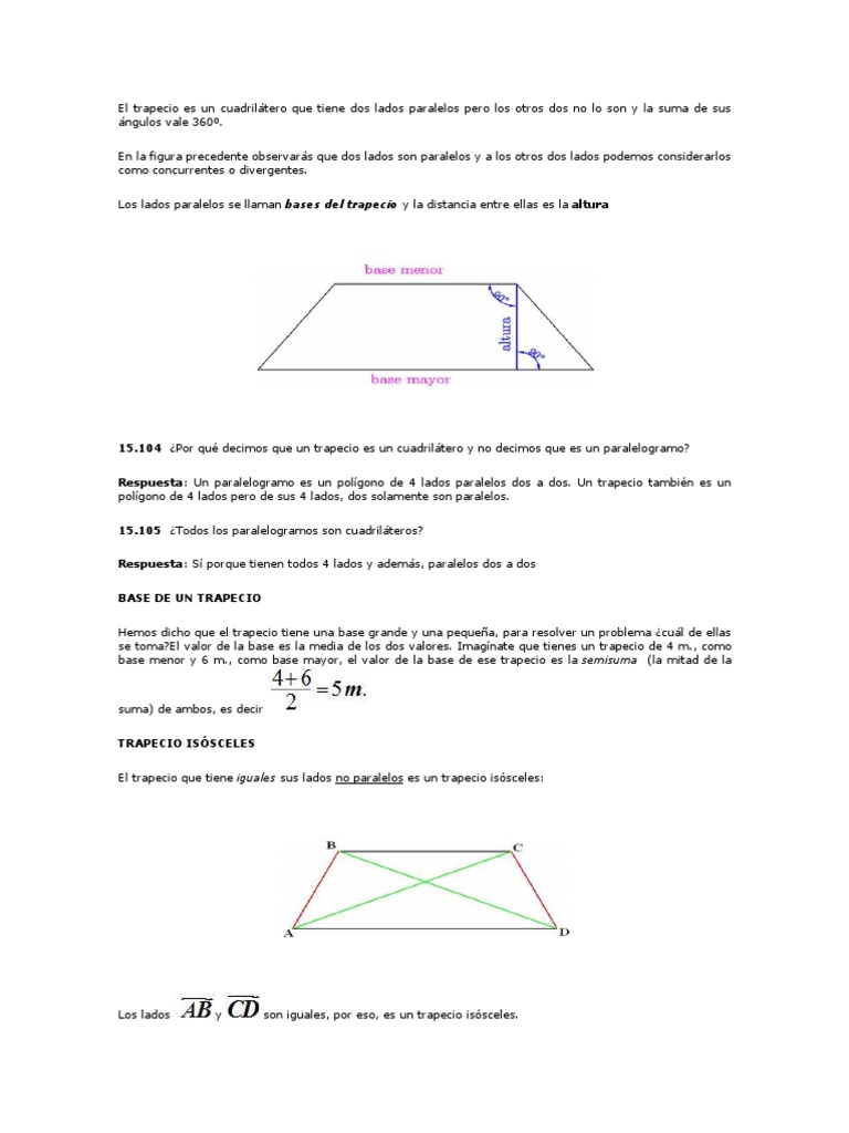 Características del Trapecio | PDF | Volumen | Circulo