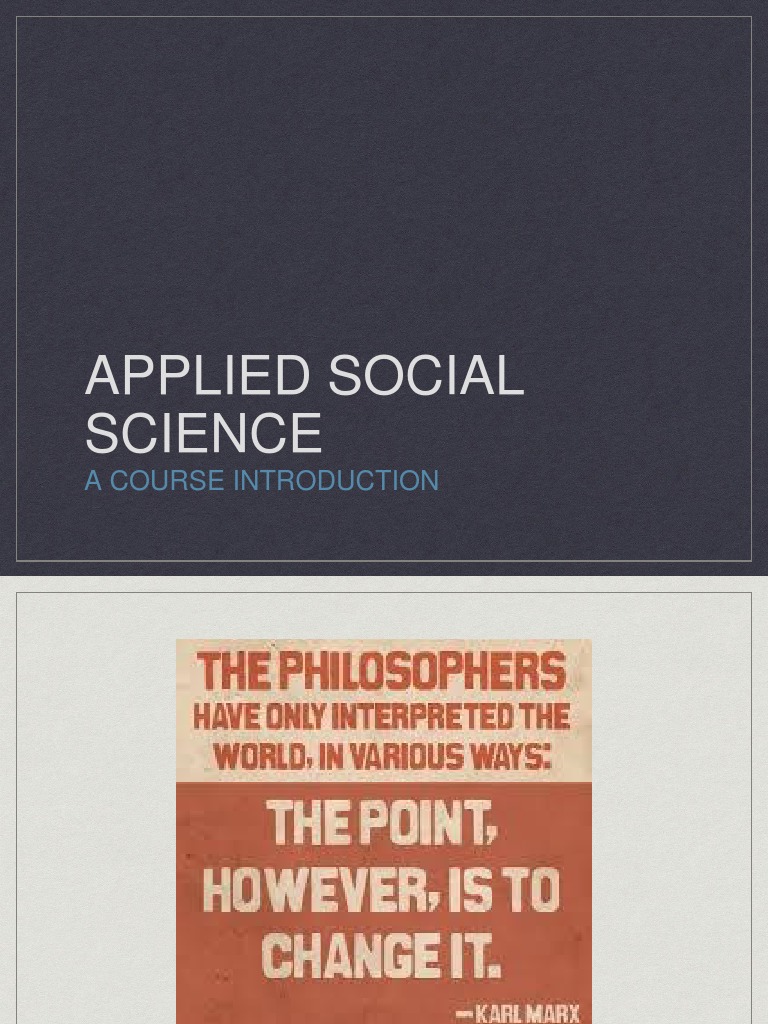 Applied Social Science: A Course Introduction | Download Free PDF ...