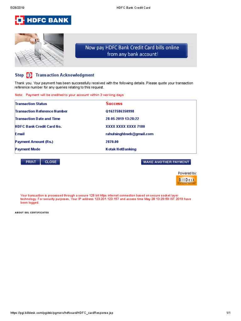 HDFC Bank Credit Card | PDF