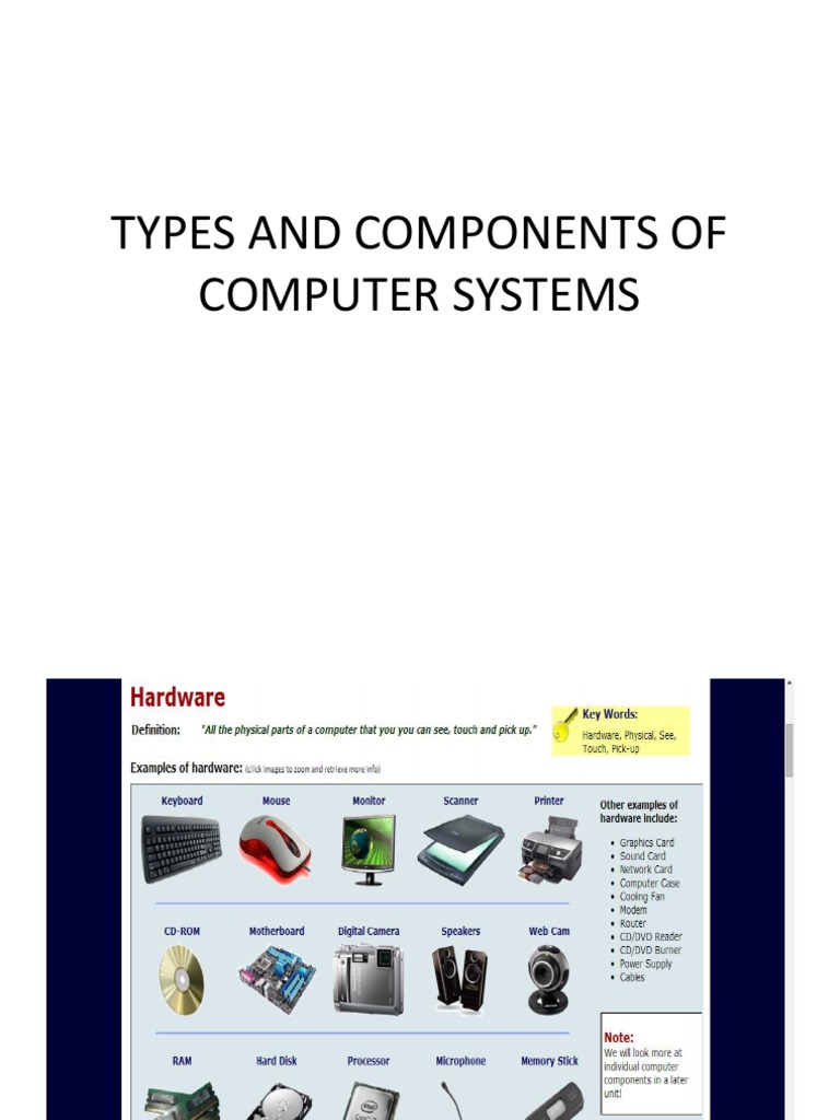 Types and Components of Computer Systems | PDF