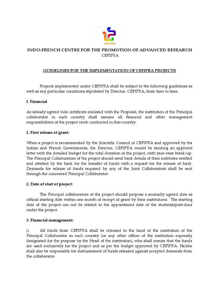 Indo-French Centre For The Promotion of Advanced Research: Cefipra ...