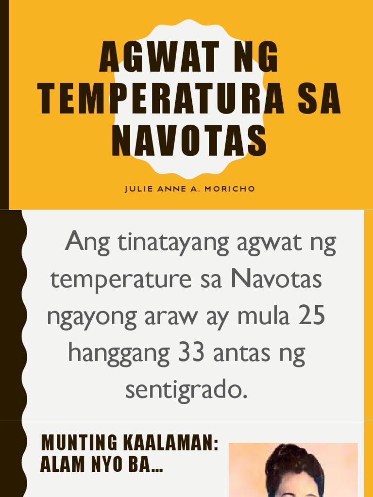 Agwat NG Temperatura Sa Navotas | PDF