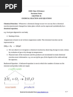 Class 10 Science Ch1 Detailed Notes | PDF | Chemical Reactions | Redox