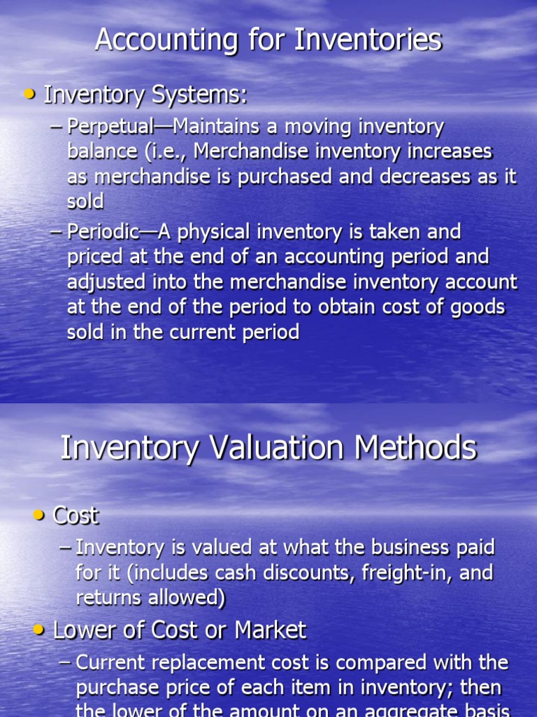 Accounting For Inventories | PDF