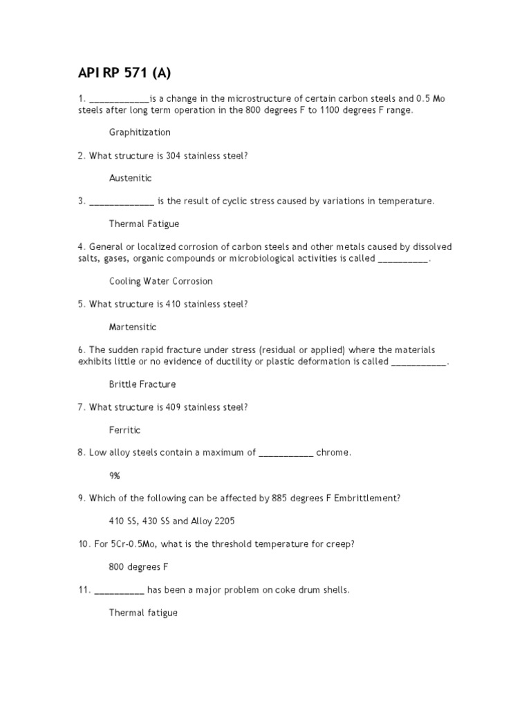 API RP 571 (A) Guide to Assessing the Integrity of Tanks and Piping ...