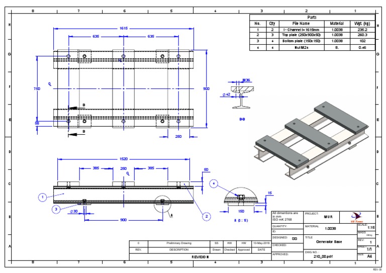 Generator Base Drawing | PDF