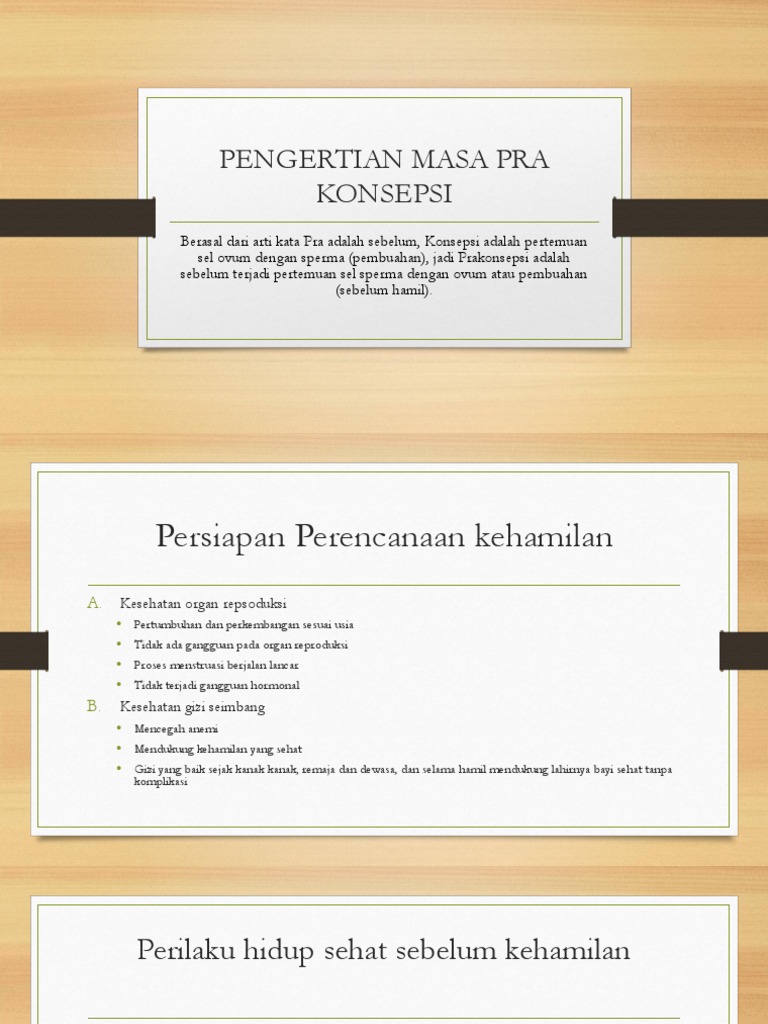 Pengertian Masa Pra Konsepsi | PDF