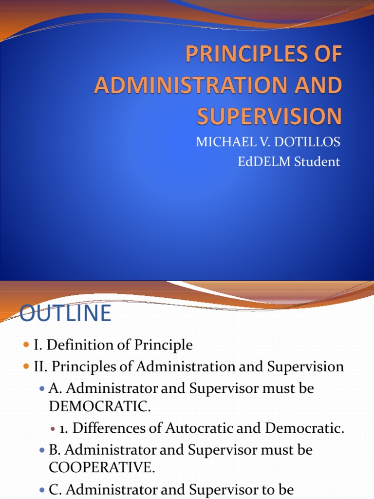 Principles of Administration and Supervision | PDF | Principle | Truth