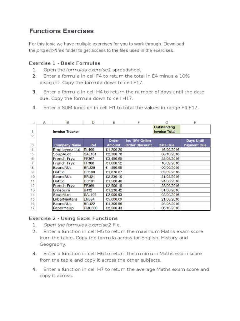 Functions Exercises: Project-Files Folder To Get Access To The Files ...