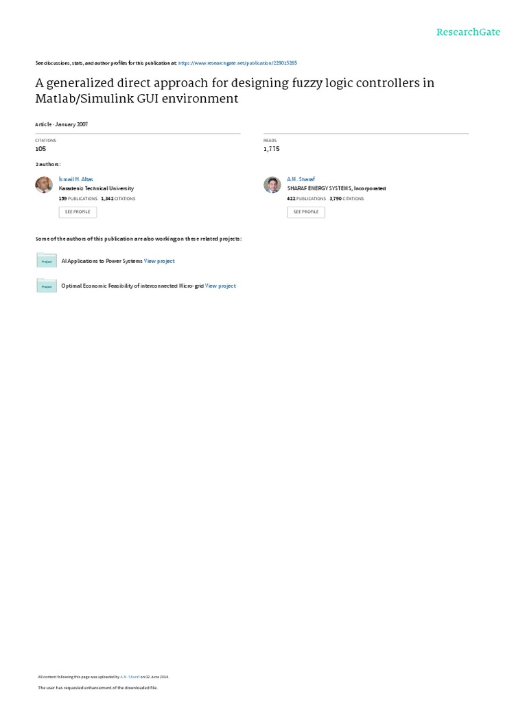 A Generalized Direct Approach For Designing Fuzzy | PDF | Control Theory | Fuzzy Logic