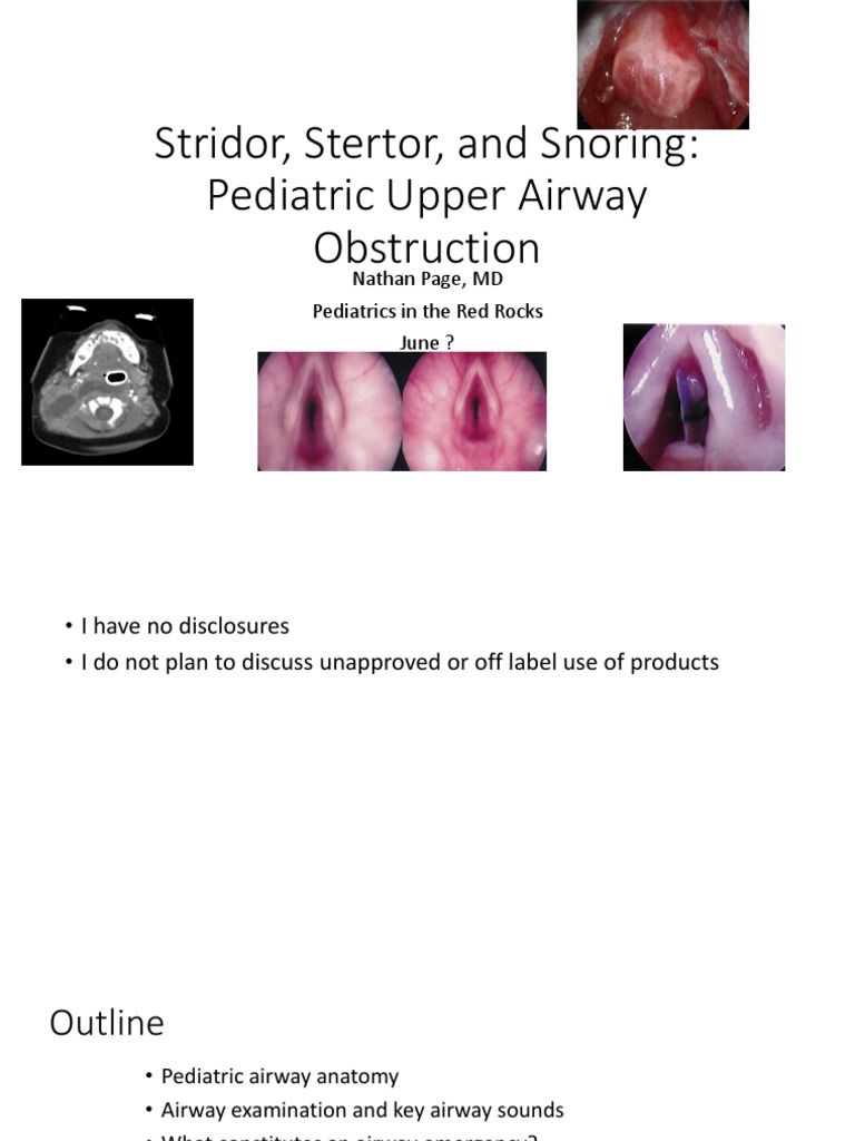 Stridor, Stertor, and Snoring | PDF | Larynx | Respiratory Tract