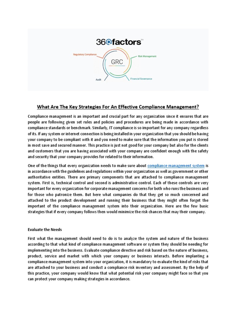 What Are The Key Strategies For An Effective Compliance Management ...