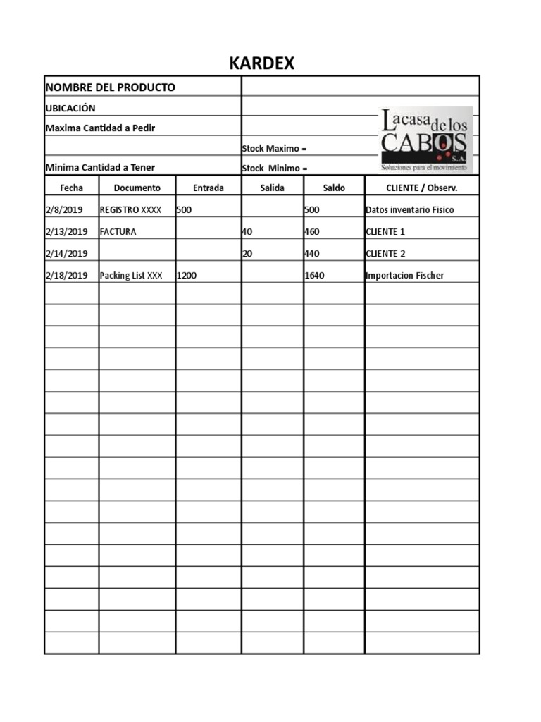 Formato KARDEX | PDF