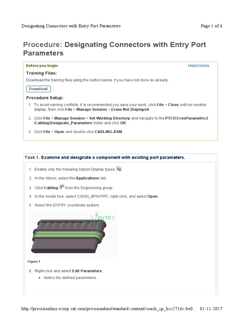 Procedure:: Designating Connectors With Entry Port Parameters | PDF ...