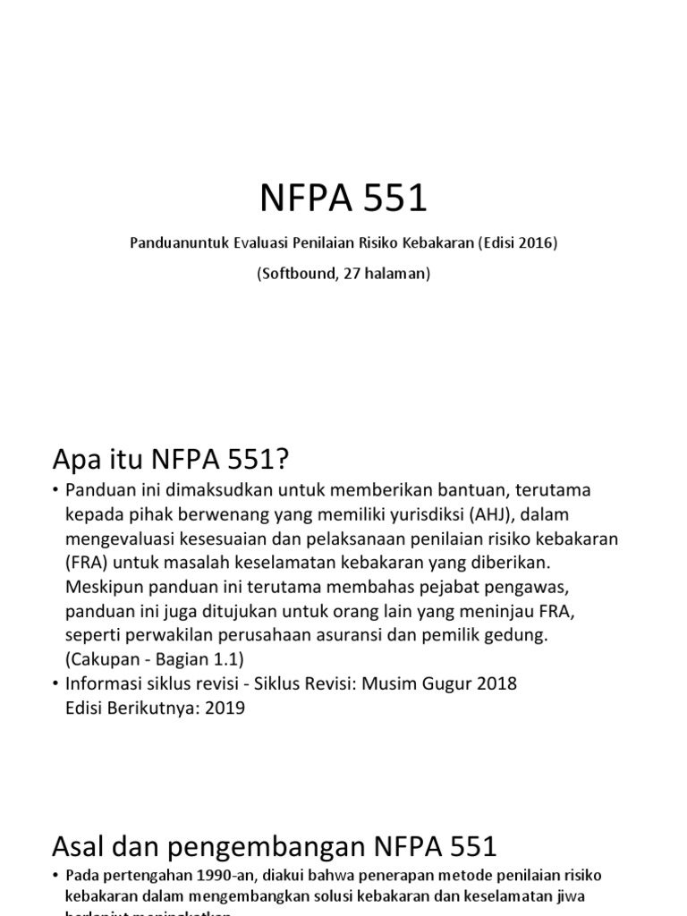 Panduan NFPA 551 untuk Penilaian Risiko | PDF