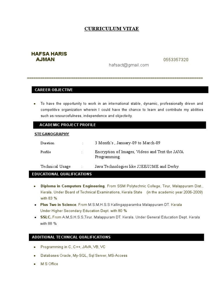 CV Hafsa Haris IT Professional UAE | PDF | Computing Platforms | Software