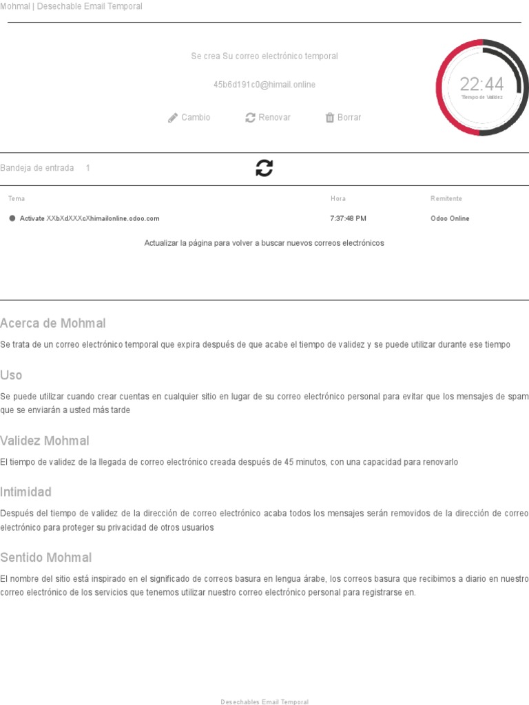 Mohmal - Desechable Email Temporal | PDF