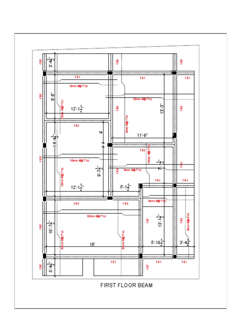 1.first Floor Beam Layout-1 | PDF