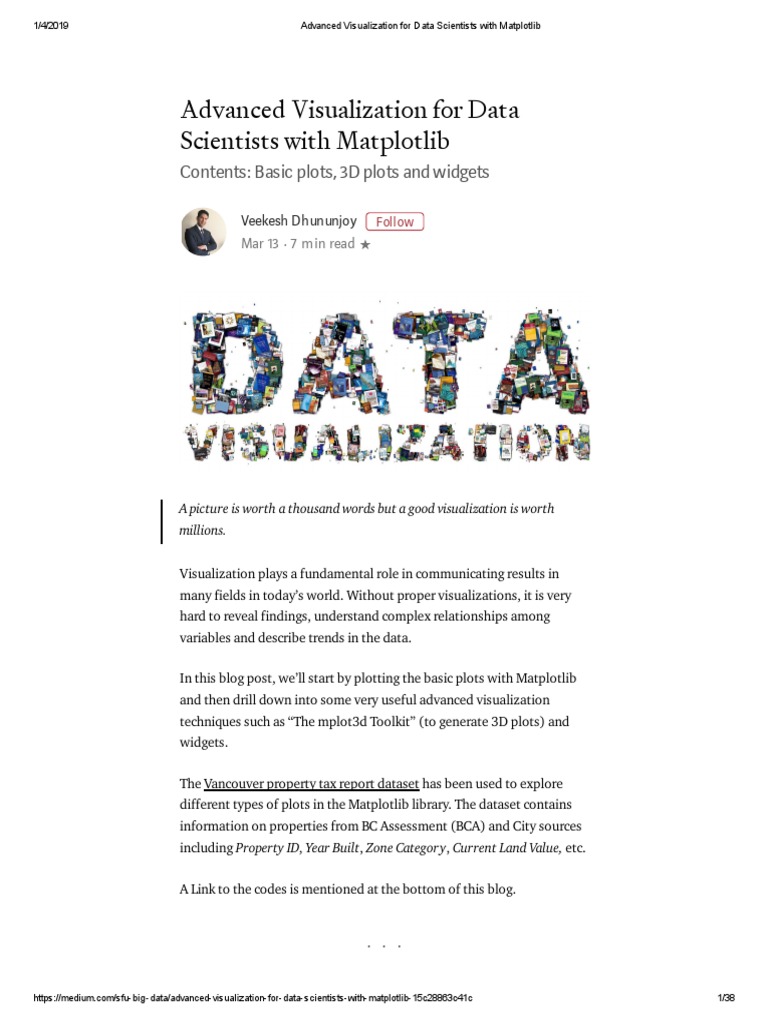Advanced Visualization For Data Scientists With Matplotlib | PDF | Pie Chart | Chart