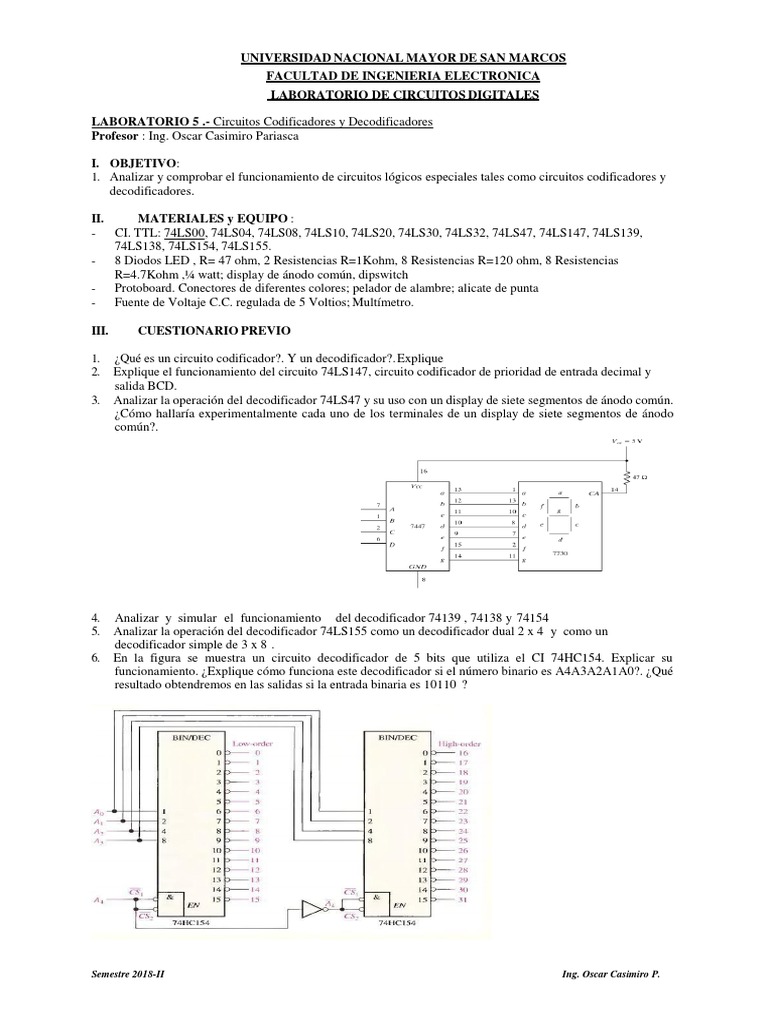 Circuitos Codificadores y Decodificadores | PDF | Circuito integrado ...