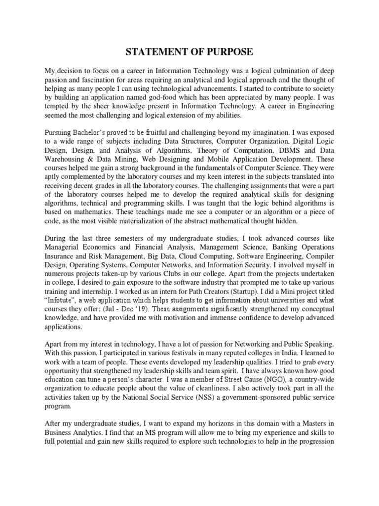 Statement of Purpose | PDF | Computer Science | Algorithms