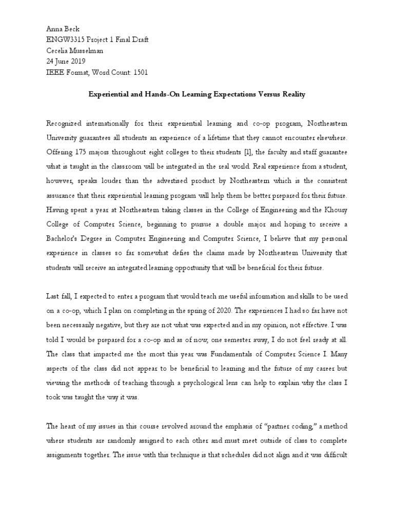 p1 Final Draft | PDF | Constructivism (Philosophy Of Education ...