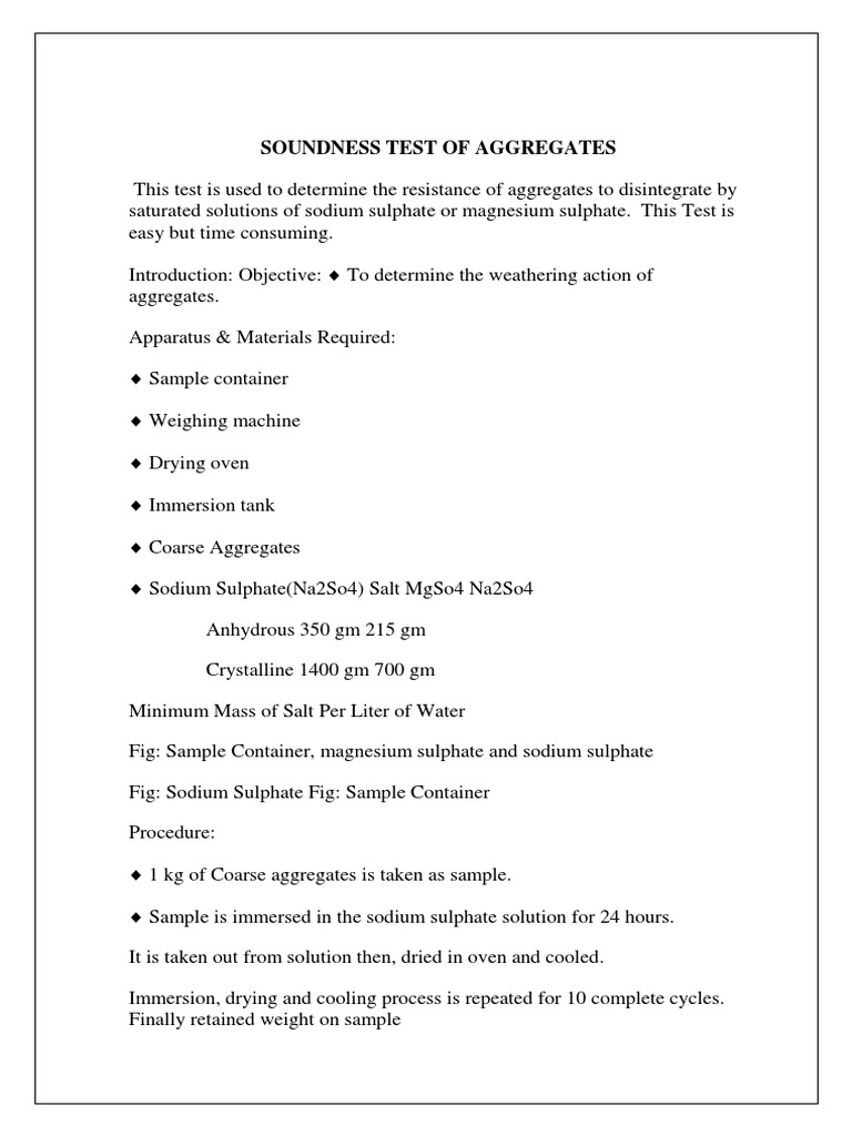 Soundness Test of Aggregates | PDF