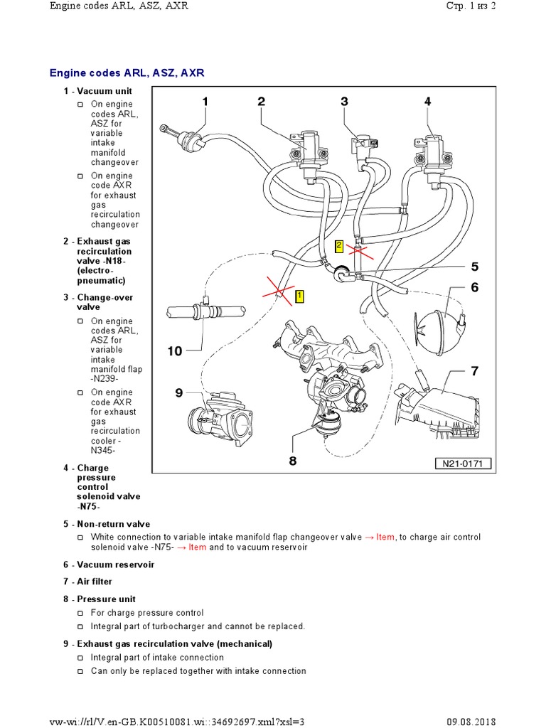 Engine Codes ARL, ASZ, AXR: Item Item | PDF | Science & Mathematics