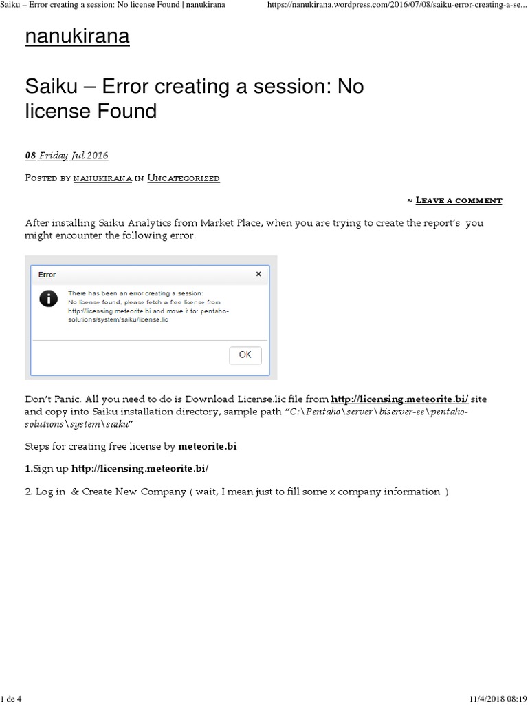 Saiku - Licencia | PDF | Login | User (Computing)