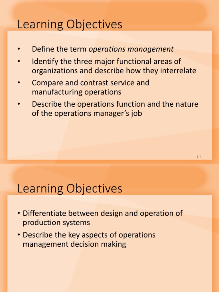 OPM Chapter 1 | PDF | Operations Management | Employment