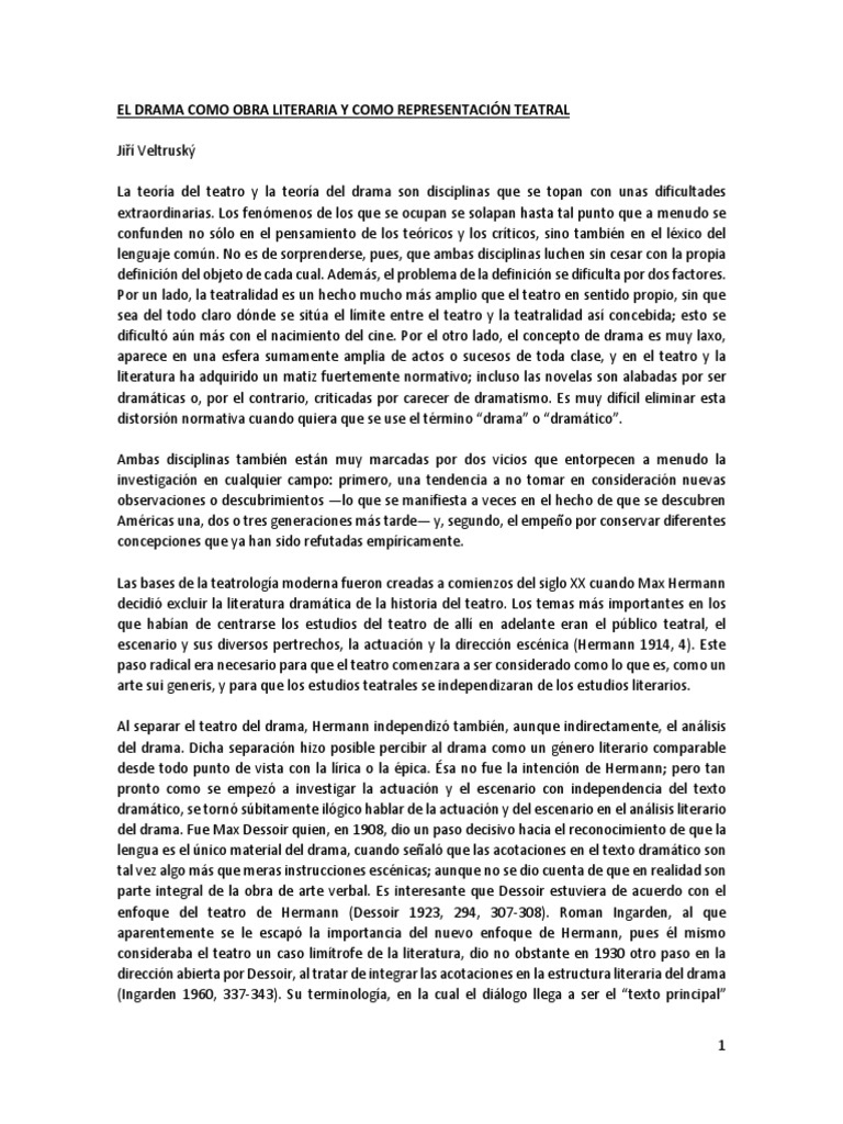 Teoría del Drama y Teatro: Análisis Literario | PDF | Teatro | Teoría