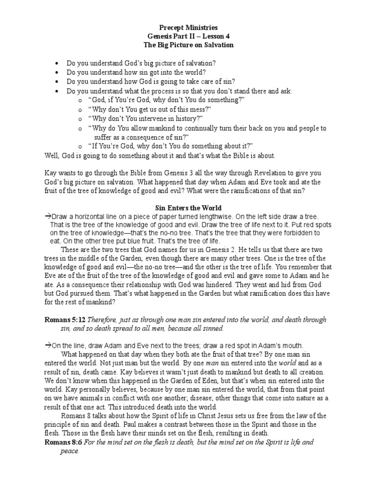 Genesis Part 2 Lesson 4-Kay Arthur | PDF | Adam And Eve | Serpents In ...