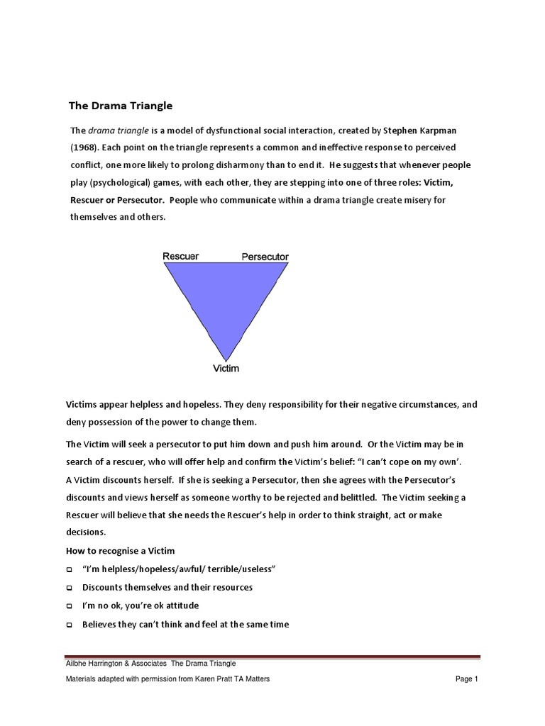 The Drama Triangle PDF | PDF | Neuroscience | Cognitive Science