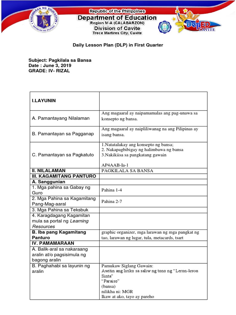 DLP in Araling Panlipunan | PDF