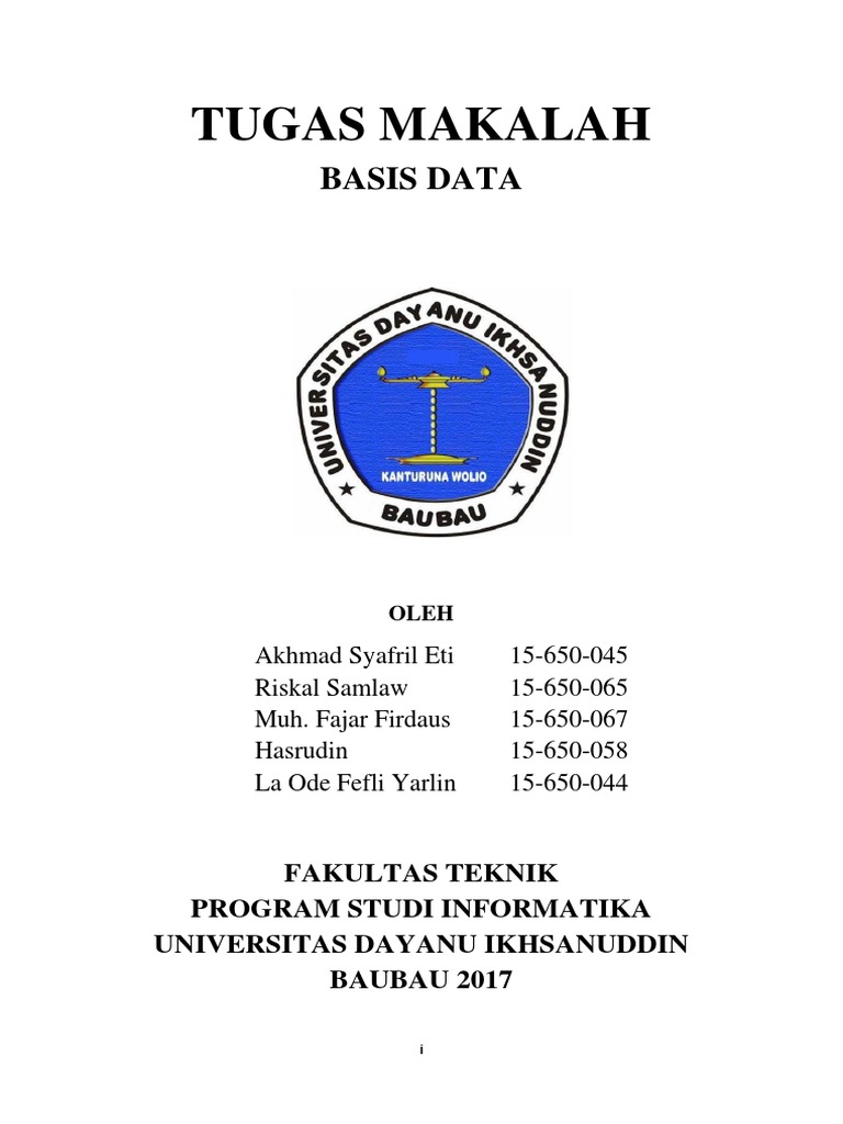 Tugas Makalah Basis Data | PDF